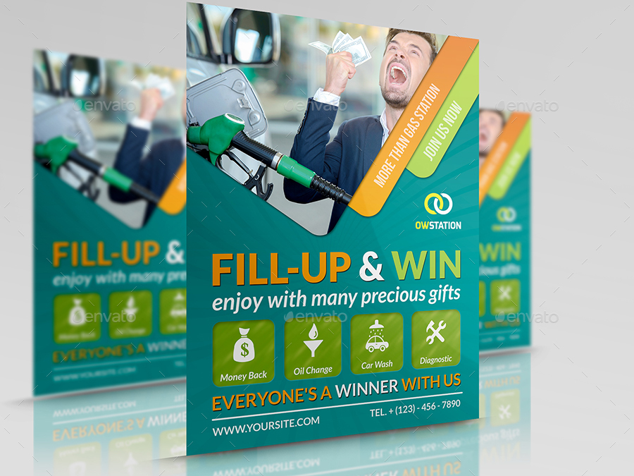 Gas Station Advertising Bundle, Print Templates | GraphicRiver