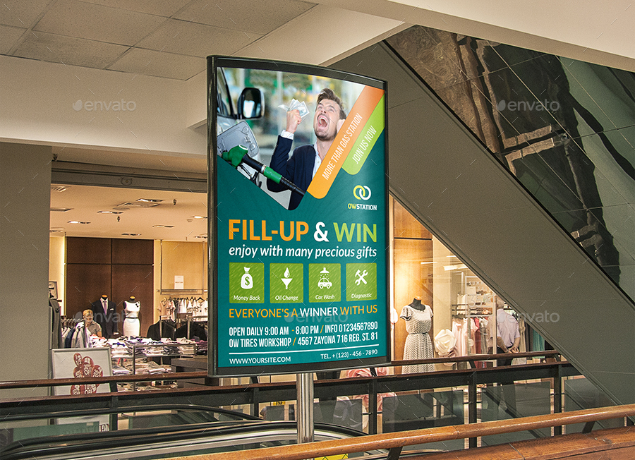 Gas Station Advertising Bundle, Print Templates | GraphicRiver