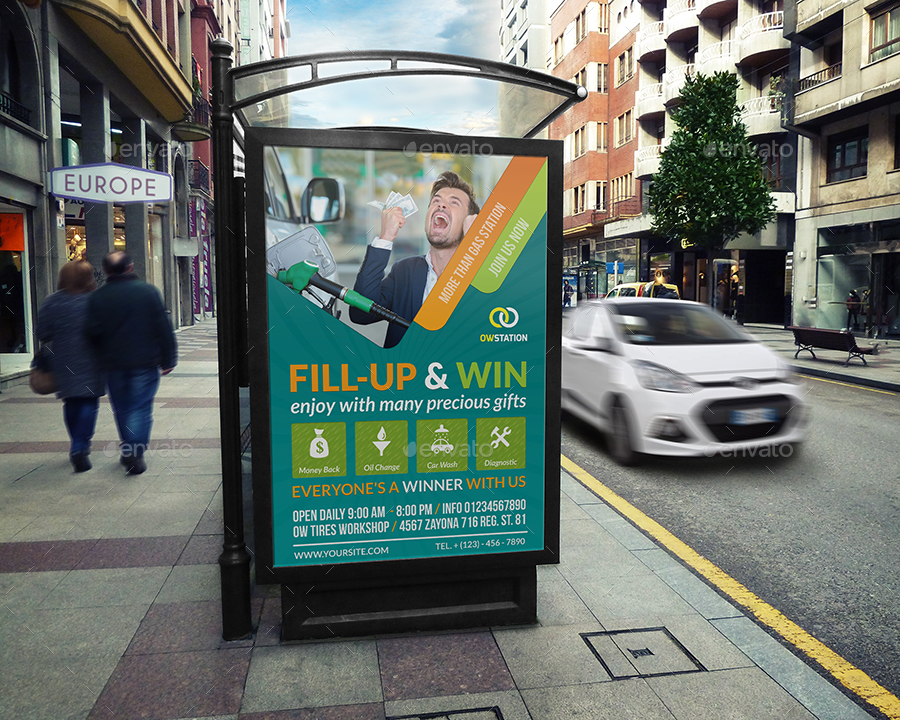 Gas Station Advertising Bundle, Print Templates | GraphicRiver