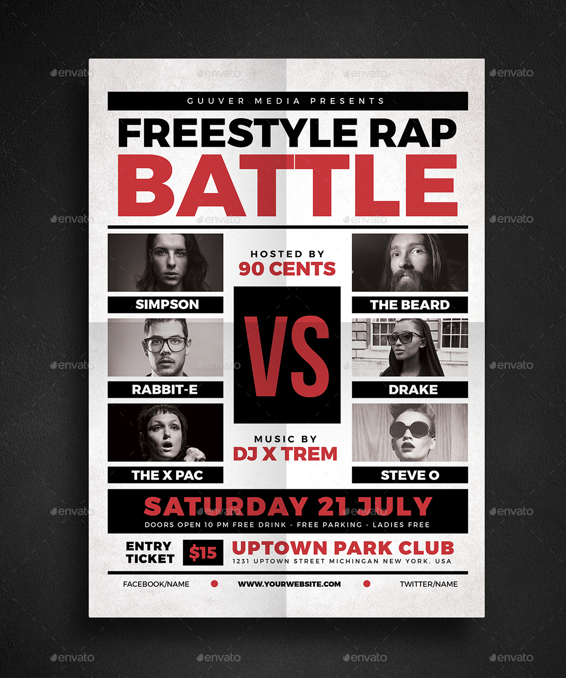 Rap Music Battle Flyer, Print Templates | GraphicRiver