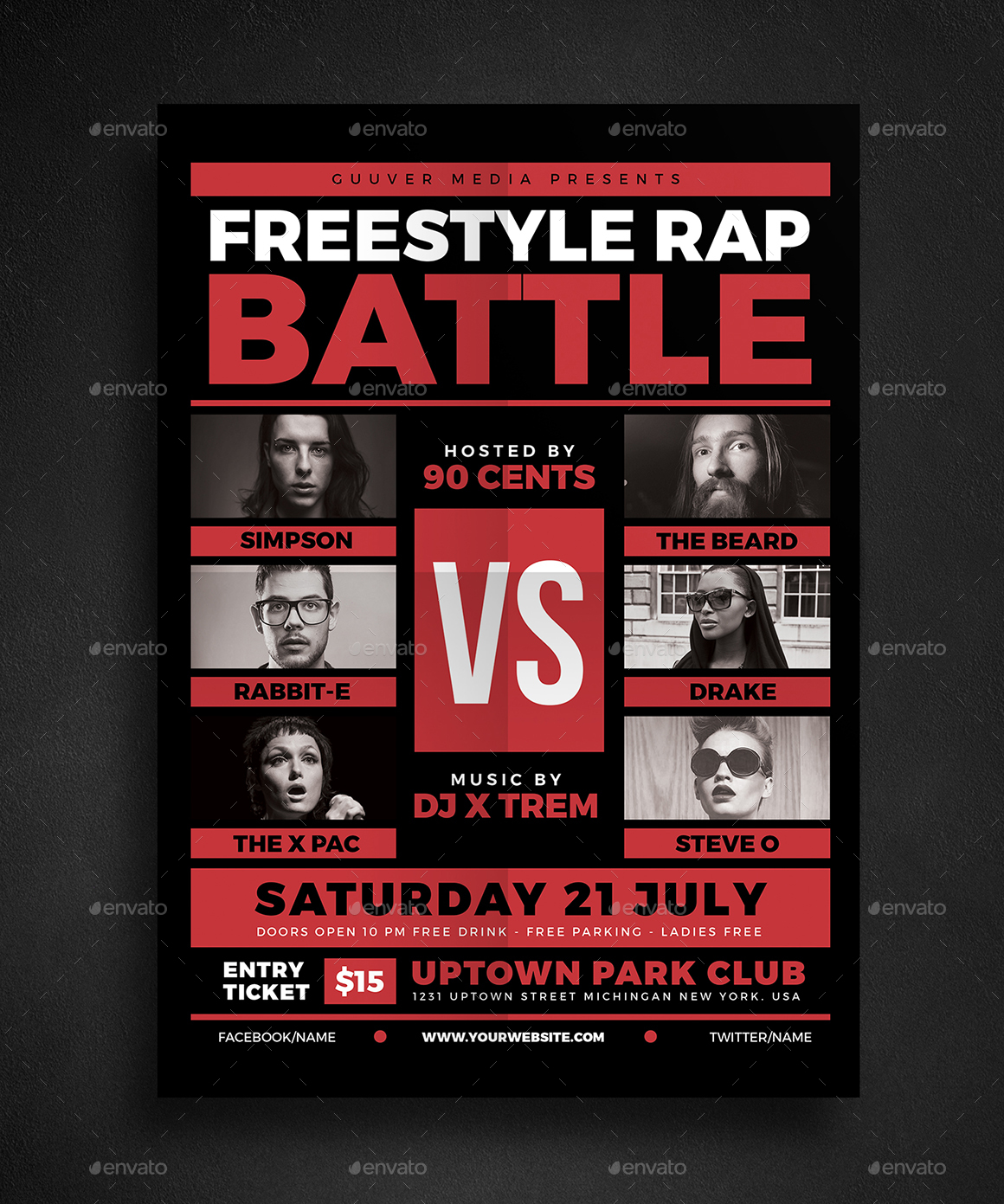 Rap Music Battle Flyer, Print Templates | GraphicRiver