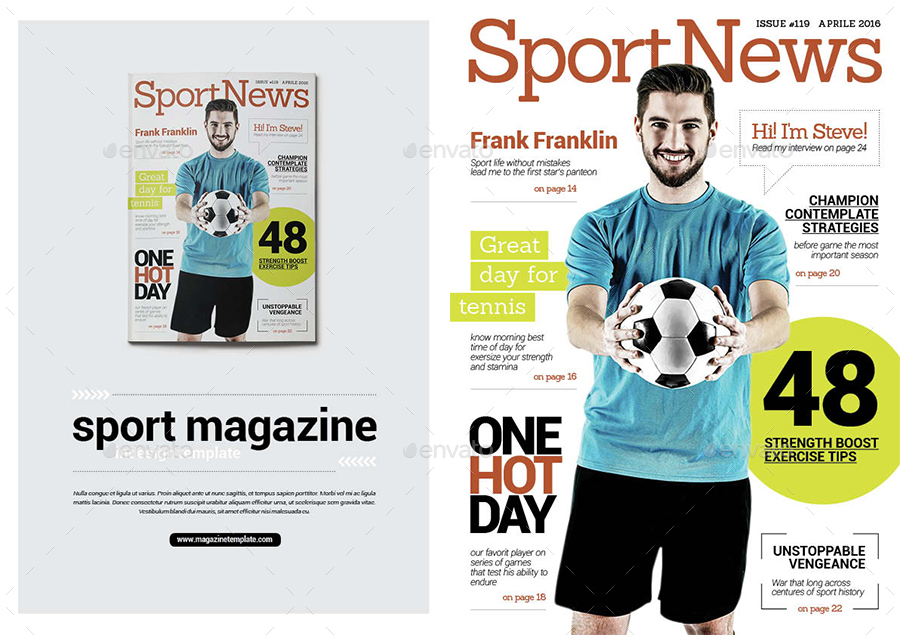 Sport Magazine Bundle (3 in 1), Print Templates | GraphicRiver