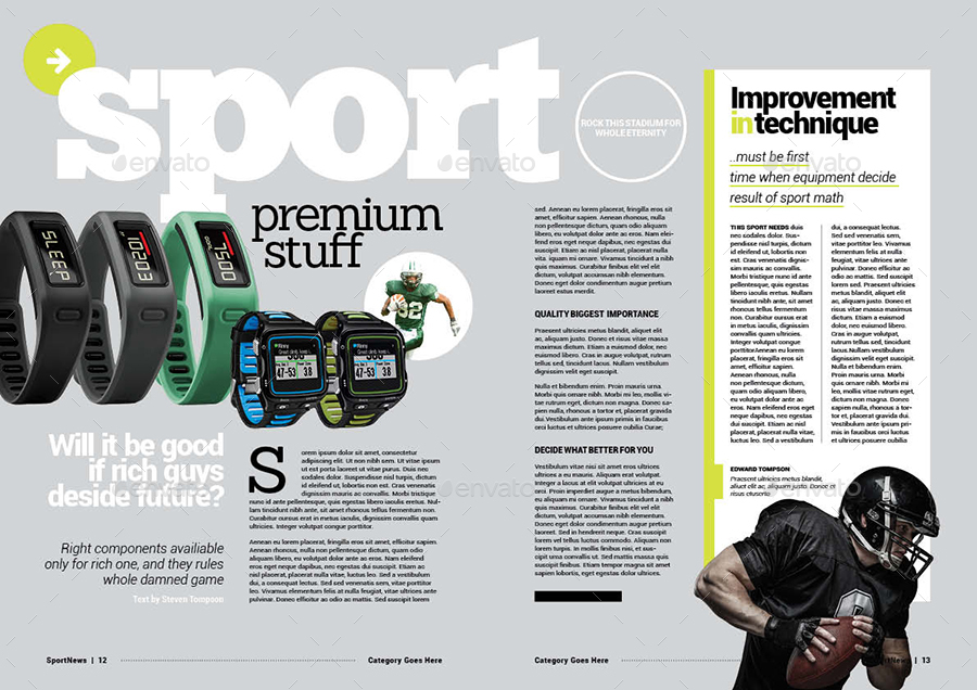 Sport Magazine Bundle (3 in 1), Print Templates | GraphicRiver