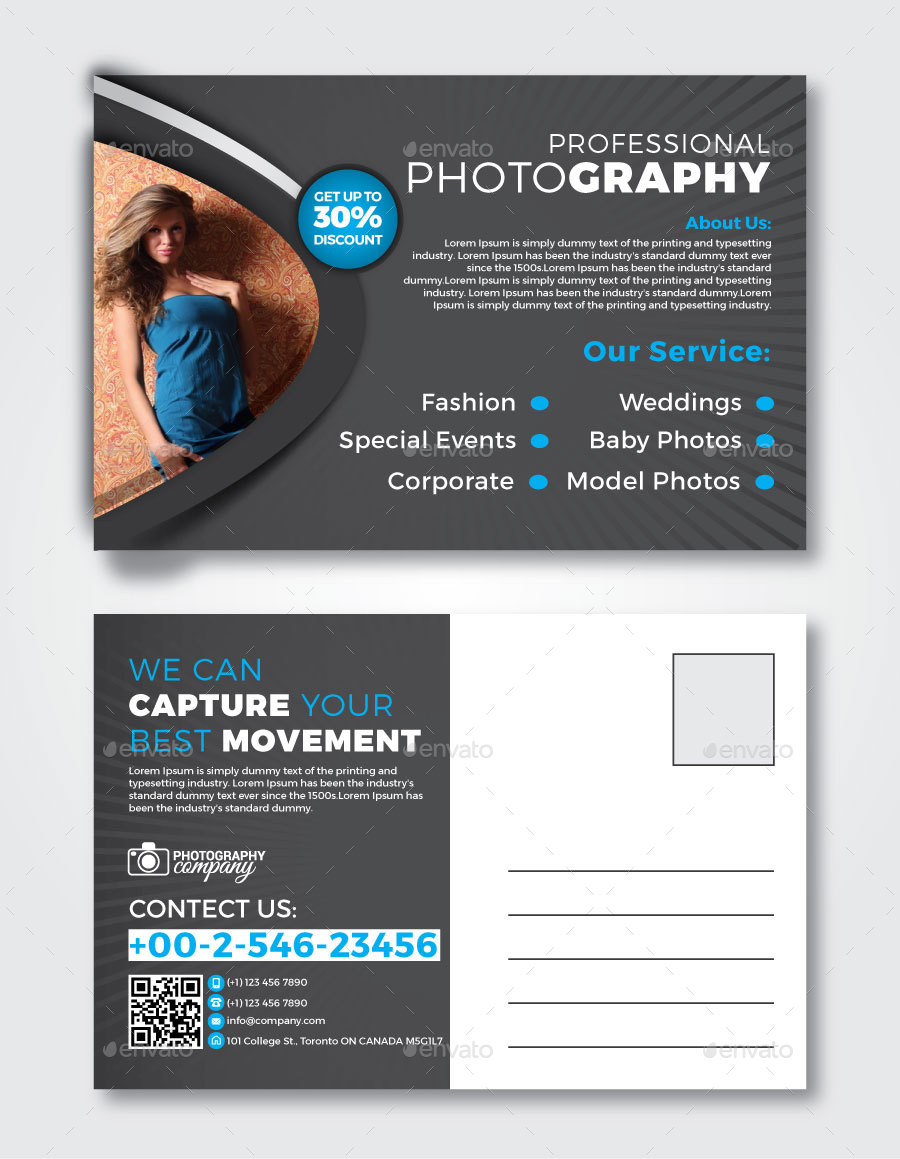 Photography Post card Design, Print Templates | GraphicRiver