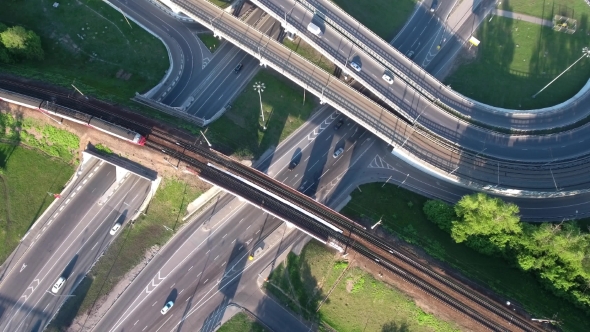 Aerial View Of a Freeway Intersection, Stock Footage | VideoHive