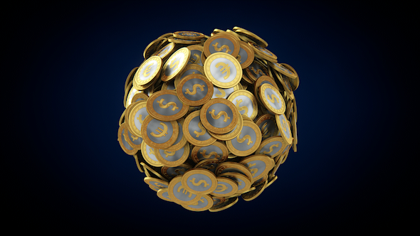 Dynamic Sphere of Coins, Motion Graphics | VideoHive