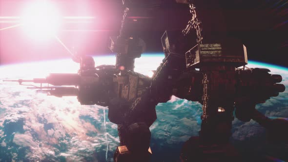 Alien Mothership Near Earth Elements Furnished By NASA, Motion Graphics