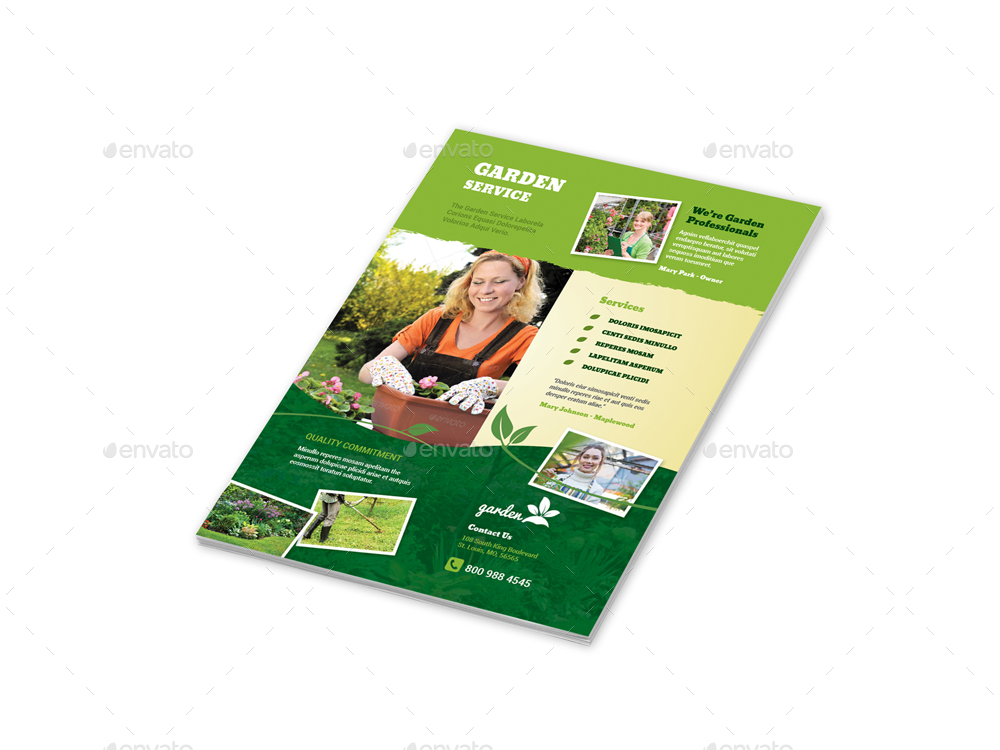 Garden Service Flyers – 4 Options, Print Templates | GraphicRiver