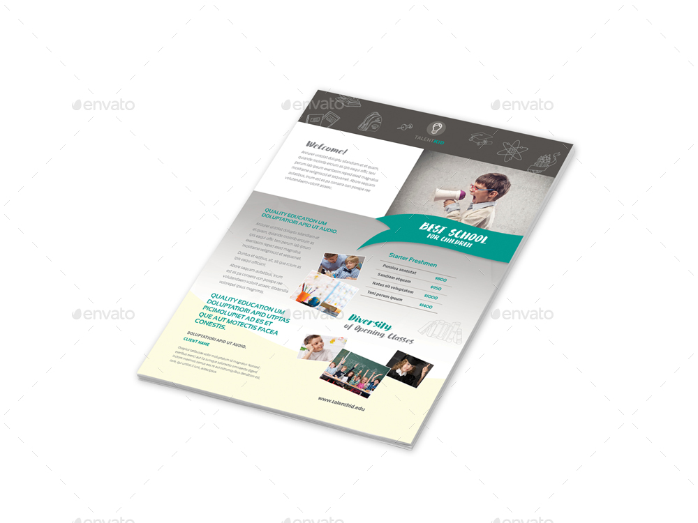 Education Flyers 6 – 4 Options, Print Templates | GraphicRiver