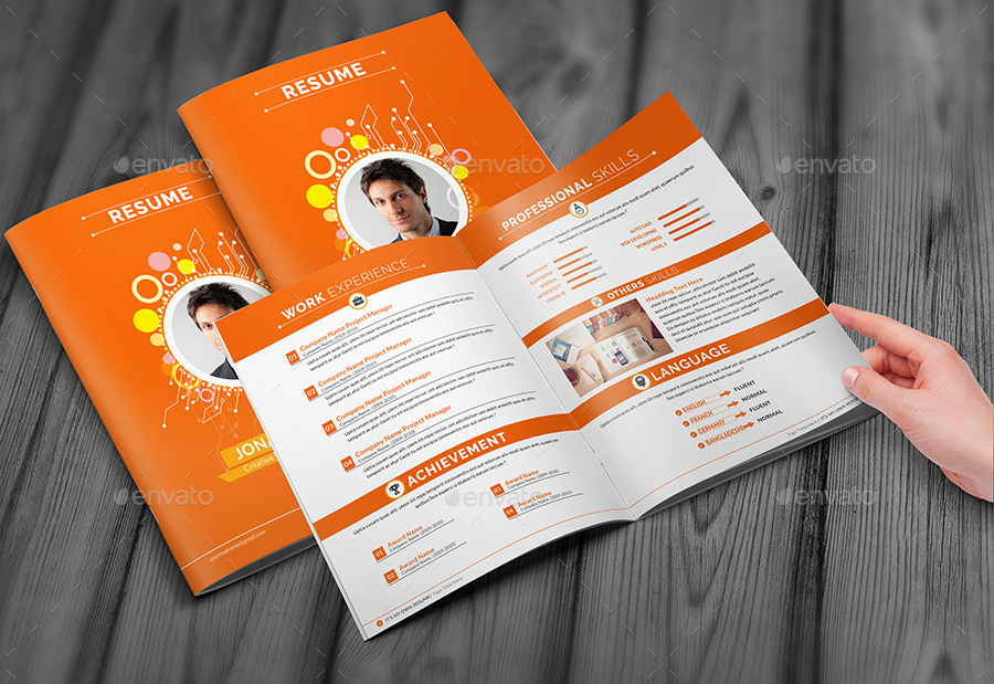 Resume Booklet Design _8 Pages, Print Templates | GraphicRiver