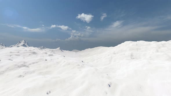 Snow Mountains Real Style Winter Landscape Beautiful View Nature Blue ...