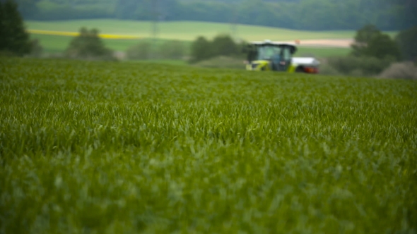 Wheat Field And Tractor Plowing, Stock Footage | VideoHive