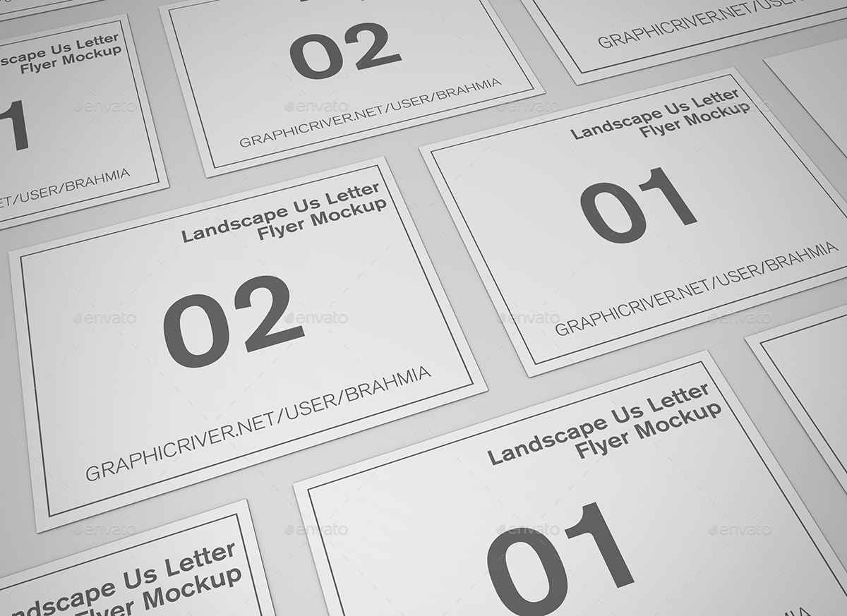 Landscape Us Letter Flyer Mockup, Graphics | GraphicRiver