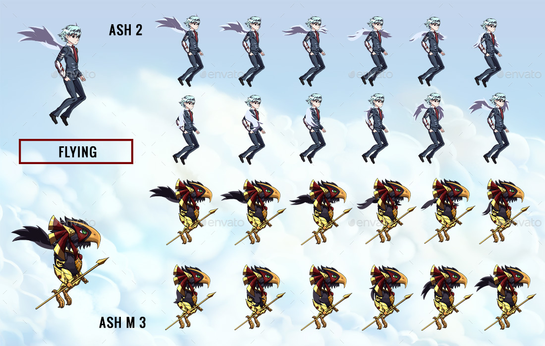 2D Anime Super Heroes Kit 3 of 4 w sprites, backgrounds & more by Space ...