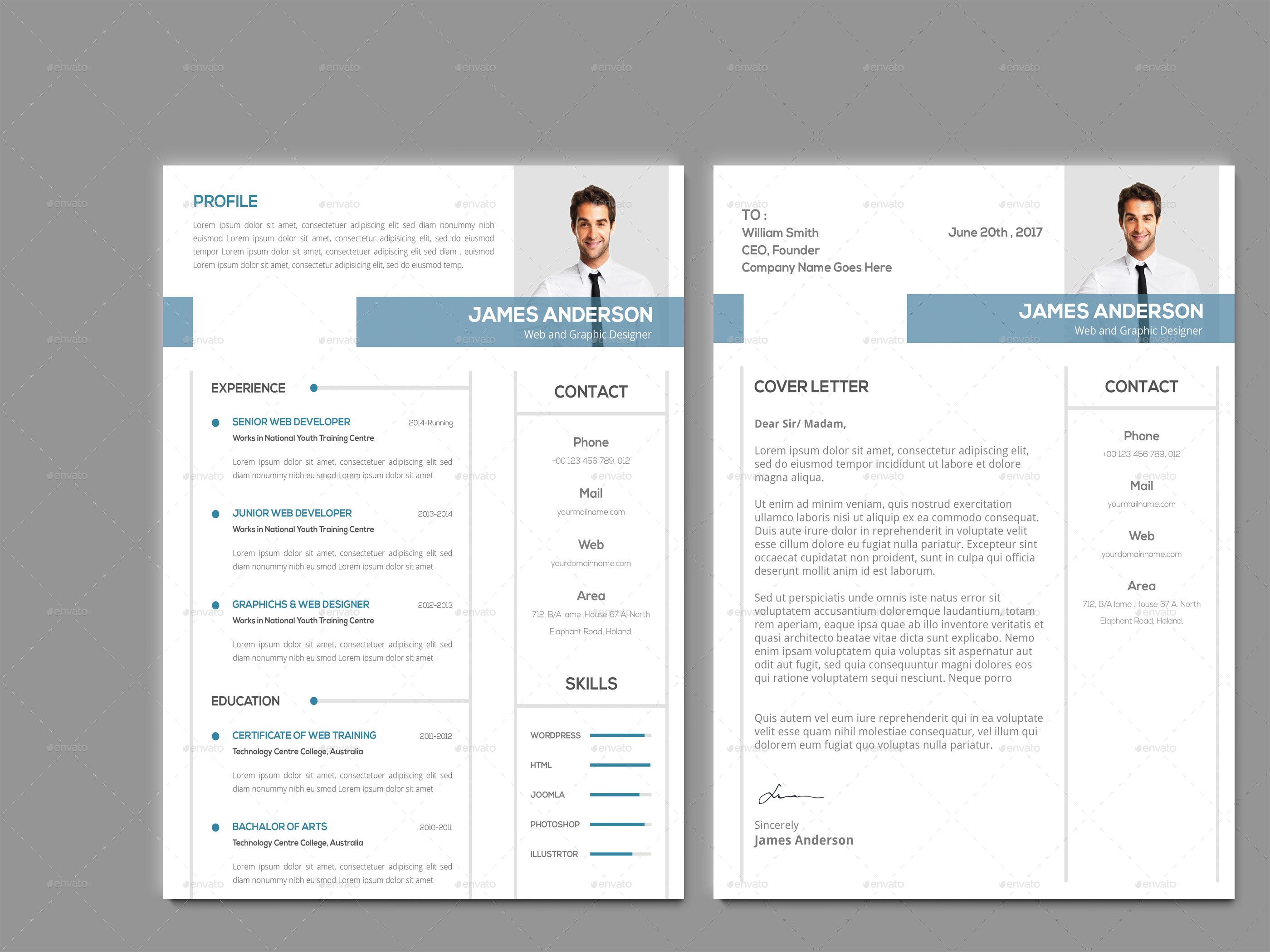 Modern Resume template, Print Templates | GraphicRiver