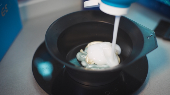 In The Professional Beauty Salon Master Mix Hair Dye, Stock Footage