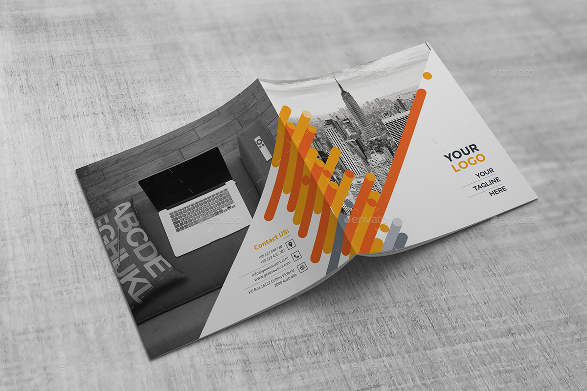 Business Square Bi-Fold, Print Templates | GraphicRiver