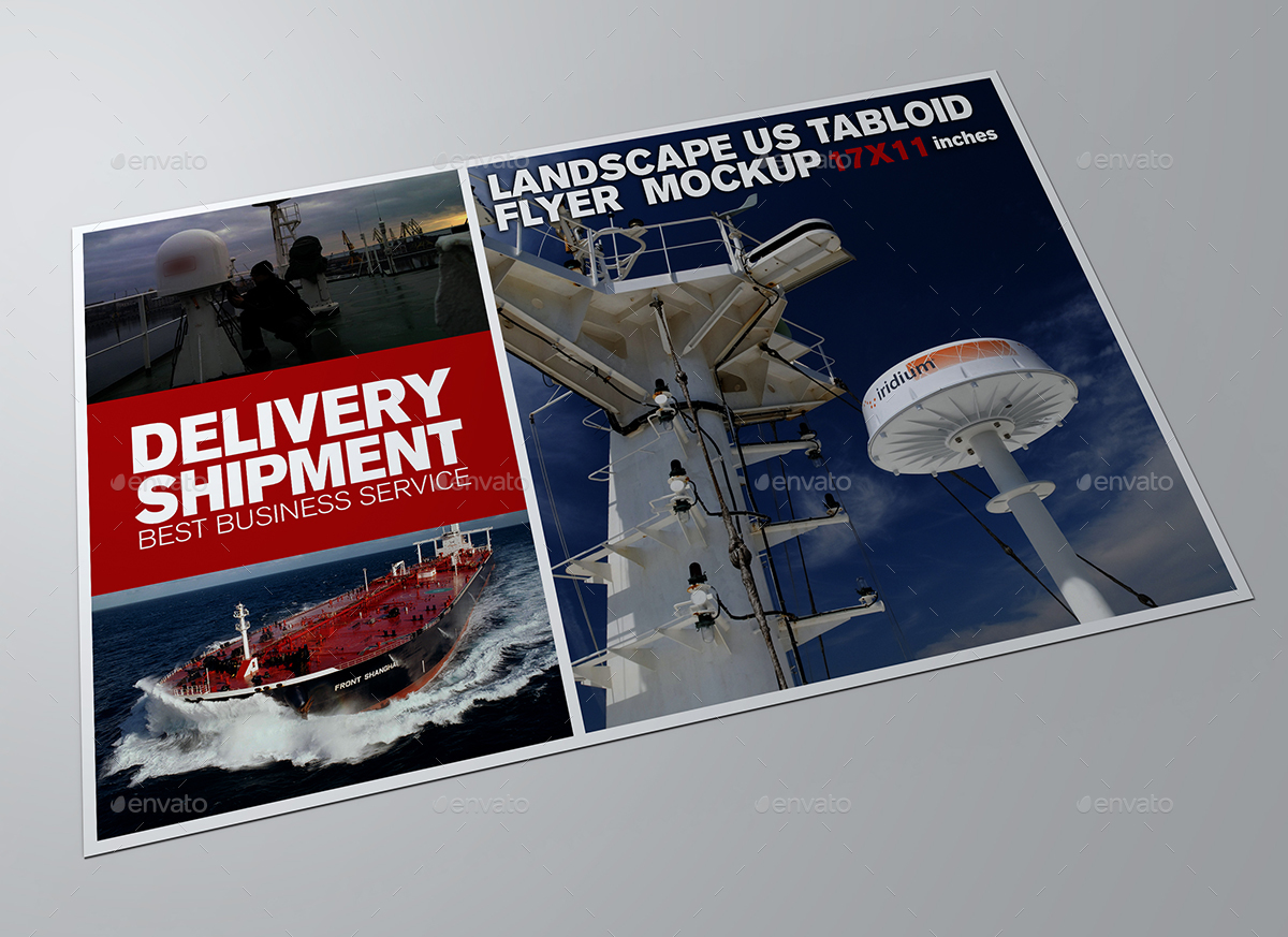 Landscape Us Tabloid Flyer Mockup, Graphics | GraphicRiver