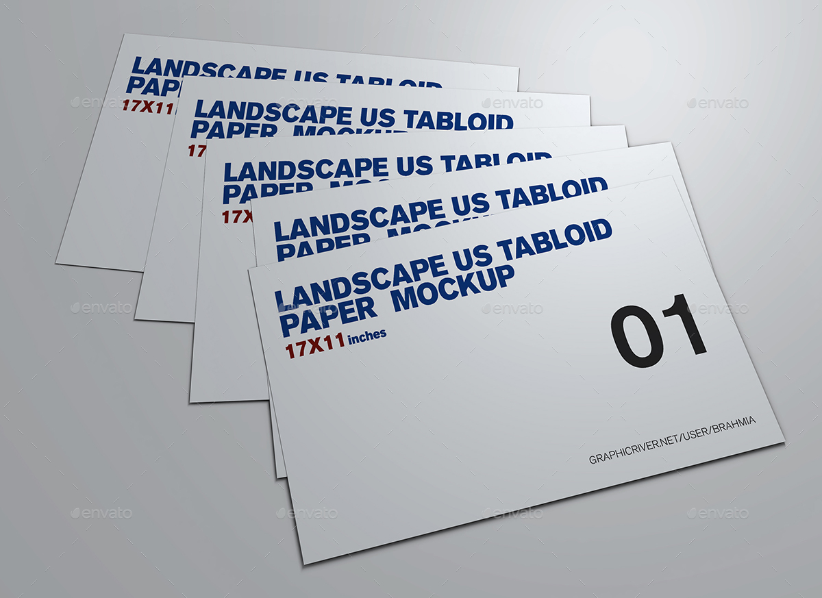 Landscape Us Tabloid Flyer Mockup, Graphics | GraphicRiver
