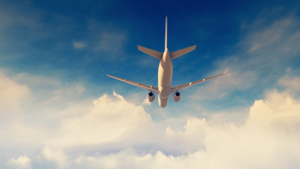 Jet Plane Fly Over Sunset, Motion Graphics | VideoHive