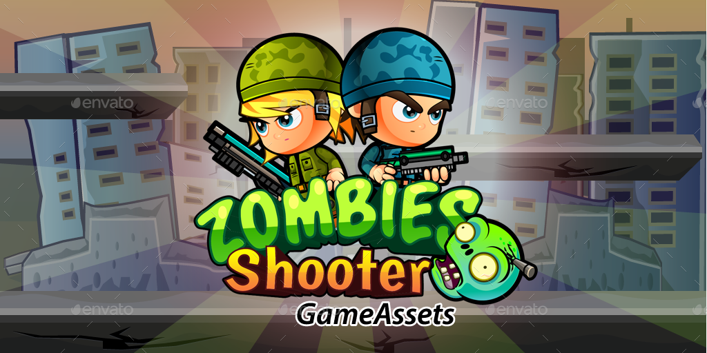 Zombie Shooter Platformer Game Assets 21 by pasilan | GraphicRiver