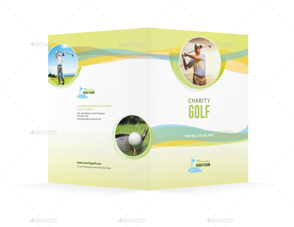 Charity Golf Bifold / Halffold Brochure, Print Templates | GraphicRiver