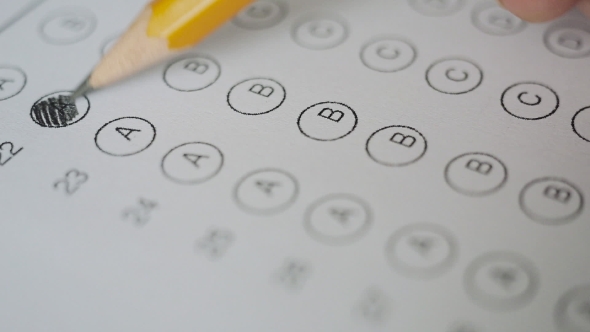 Filling Out Answers On a Multiple Choice Test, Stock Footage | VideoHive