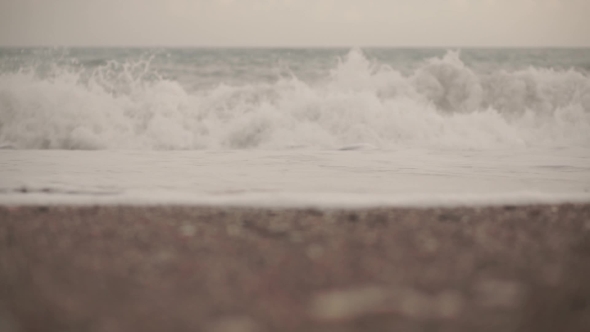 Tide Foam View From The Beach To The Sea, Stock Footage | VideoHive