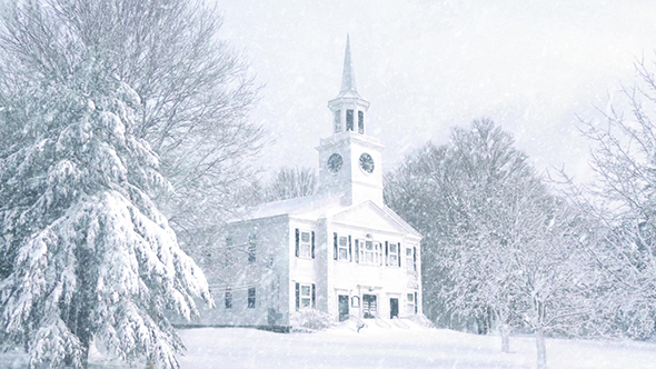 Scene Of Church In Snowfall, Stock Footage | VideoHive