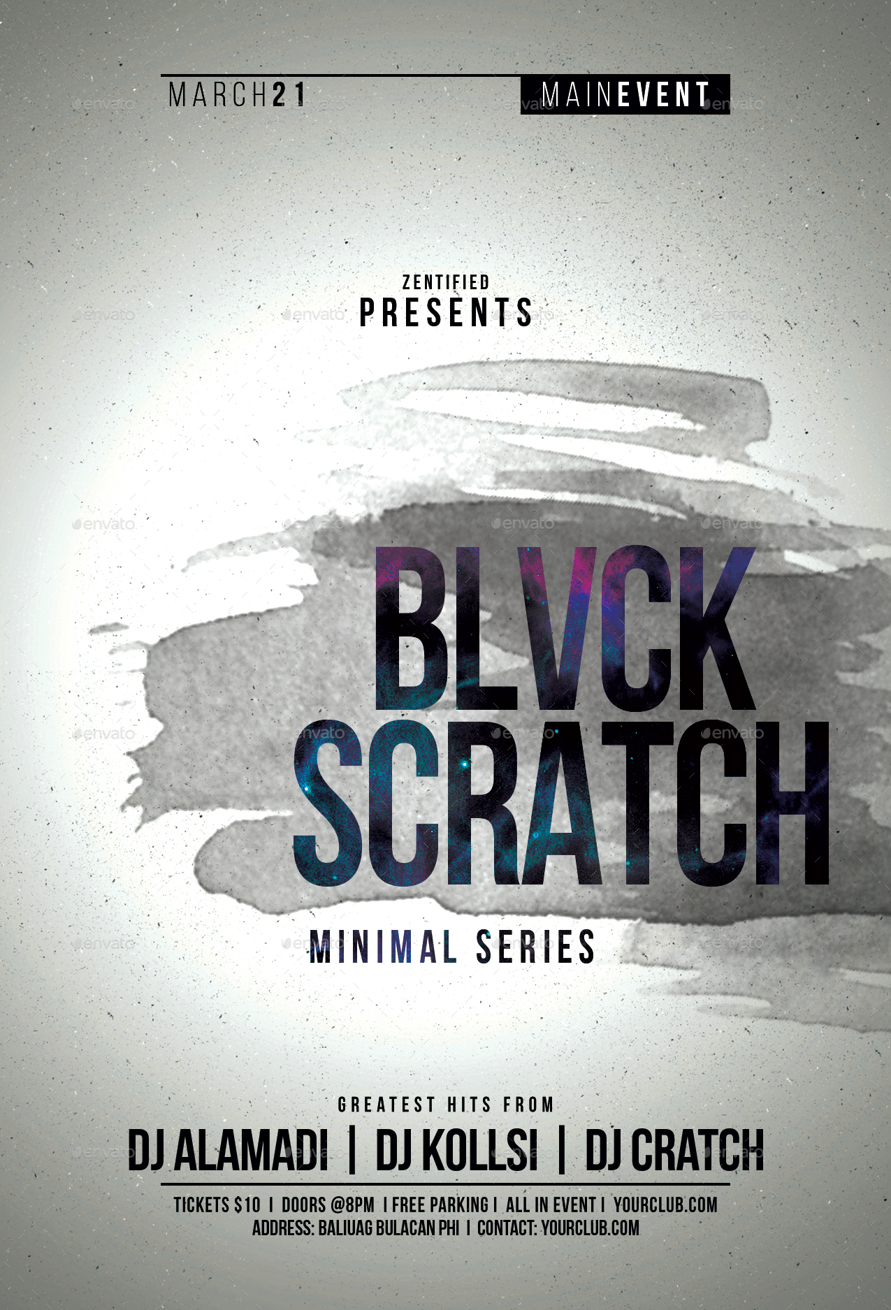 Blvck Scratch Party Flyer, Print Templates | GraphicRiver