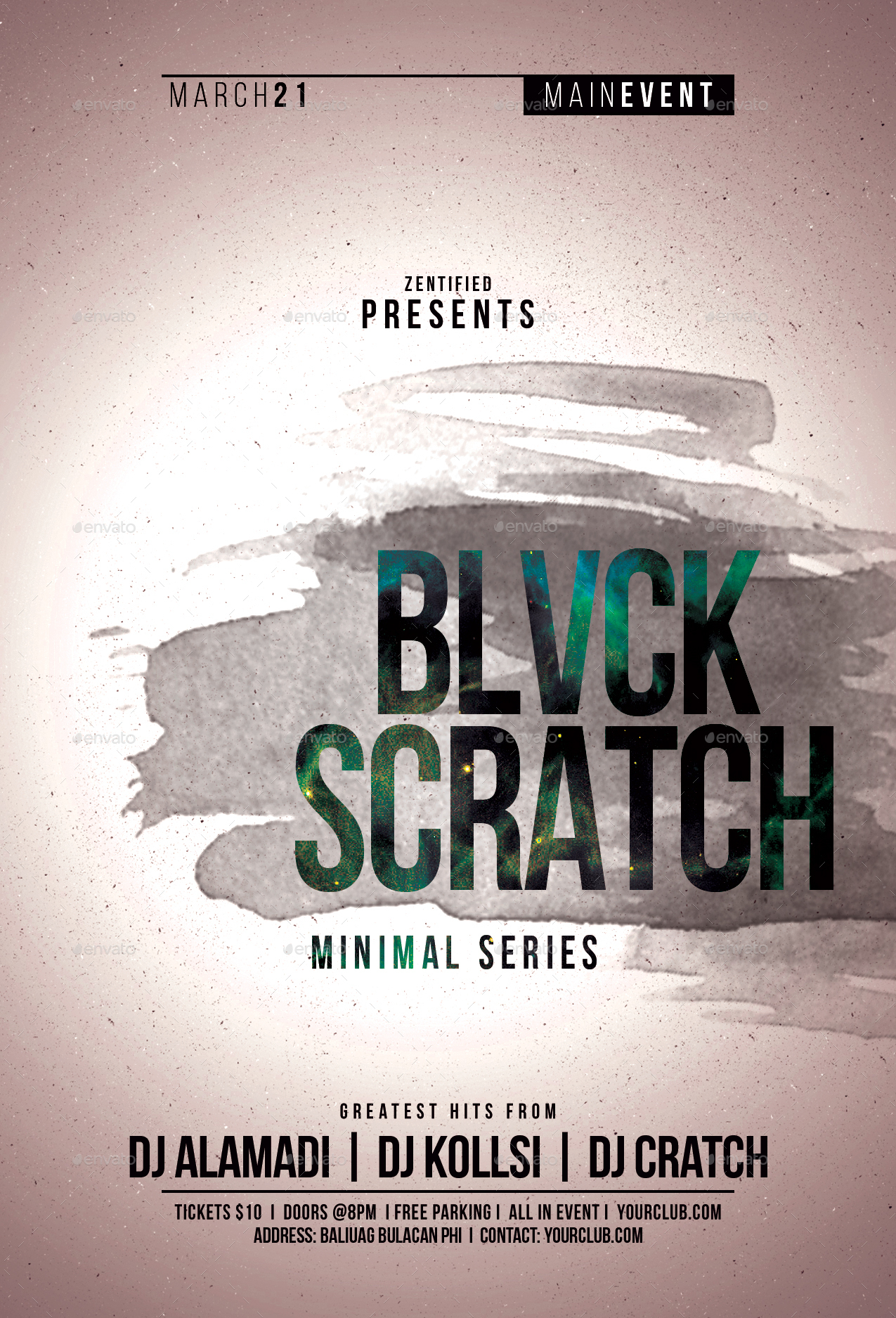 Blvck Scratch Party Flyer, Print Templates | GraphicRiver