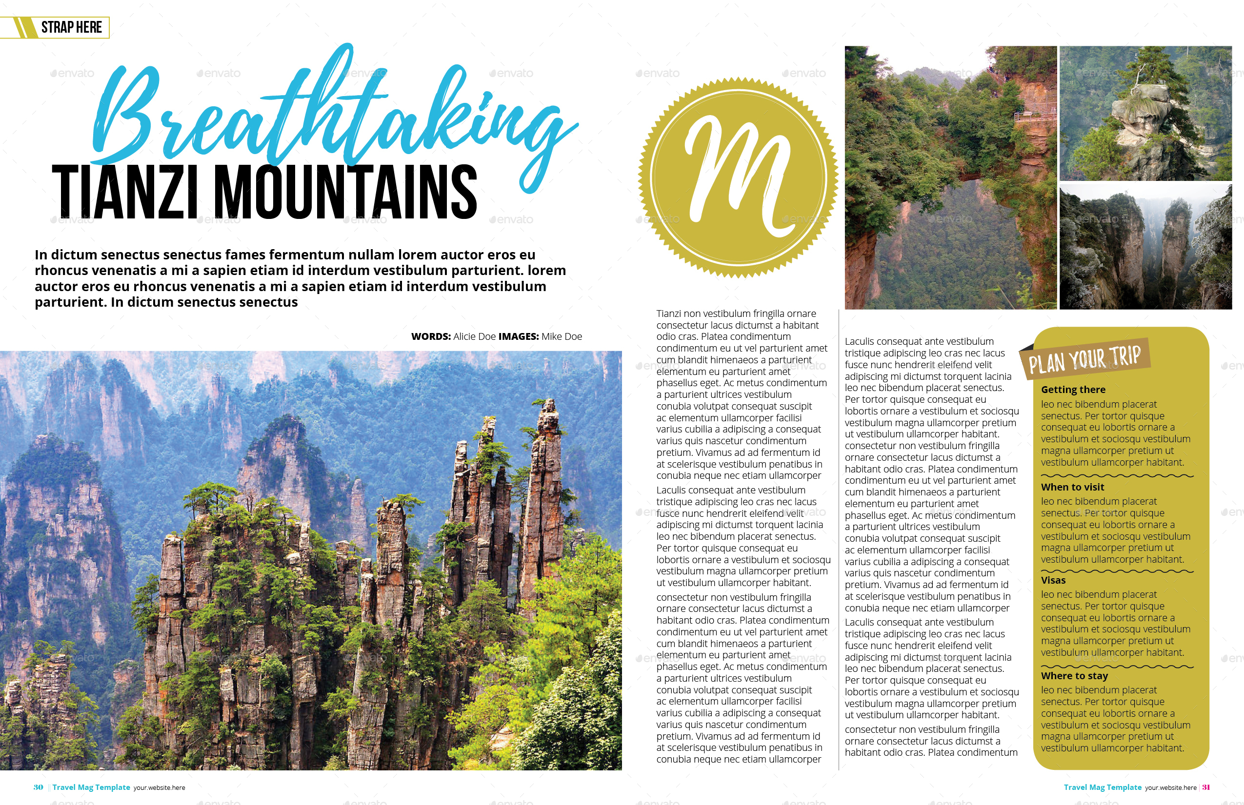 Travel Magazine Template, Print Templates | GraphicRiver