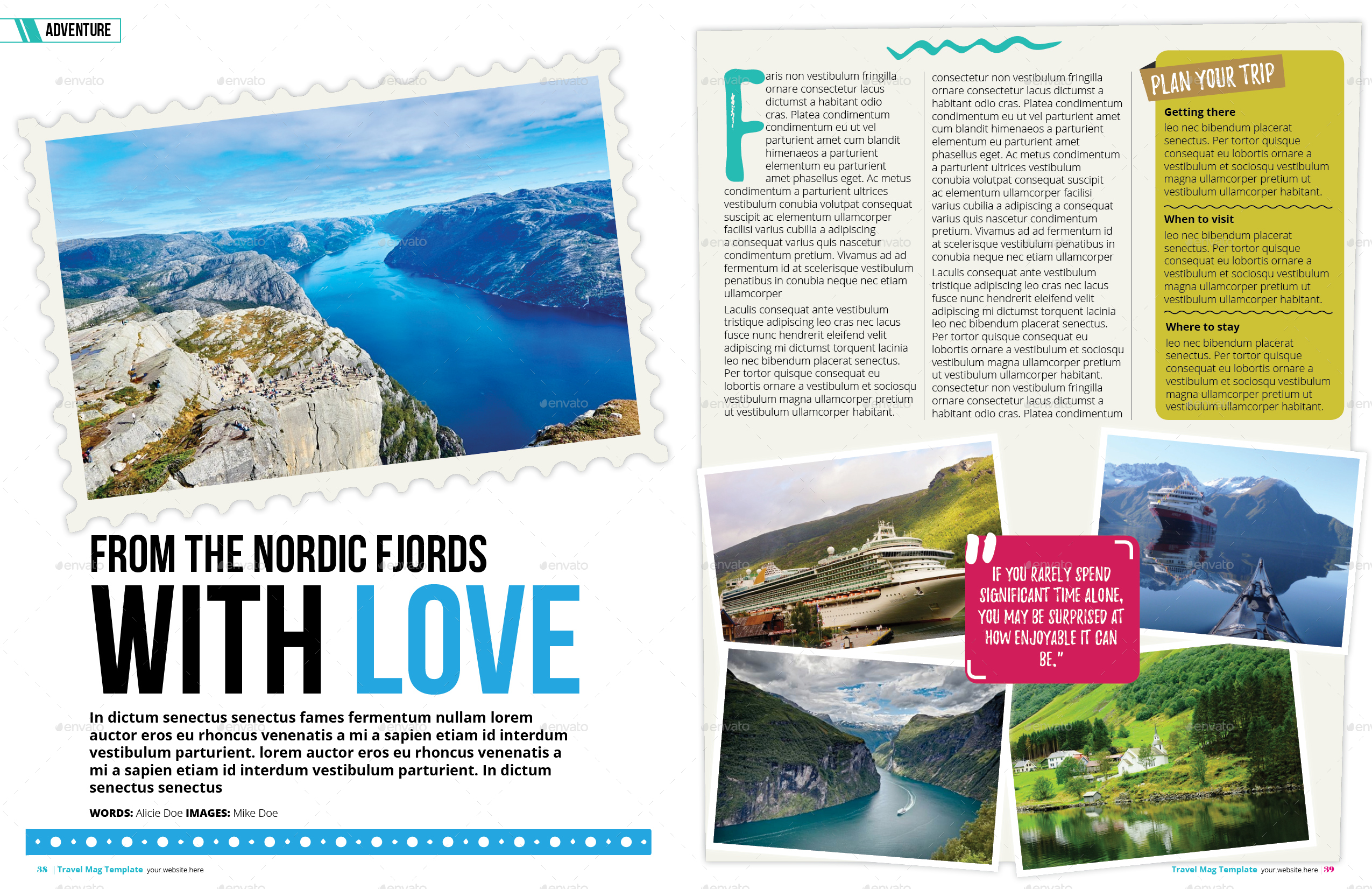 Travel Magazine Template, Print Templates | GraphicRiver