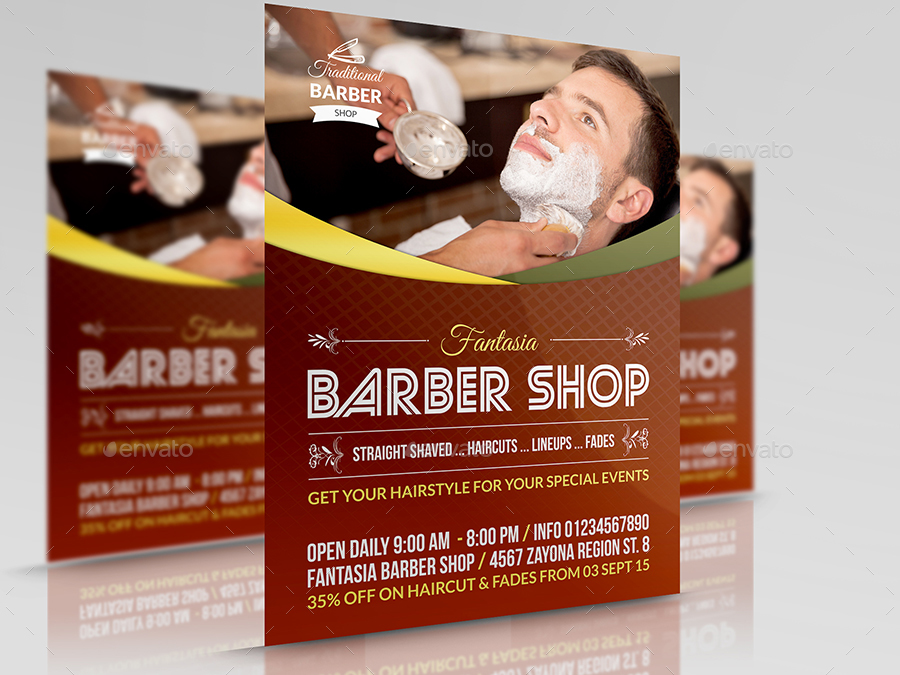 Barber Shop Advertising Bundle, Print Templates | GraphicRiver