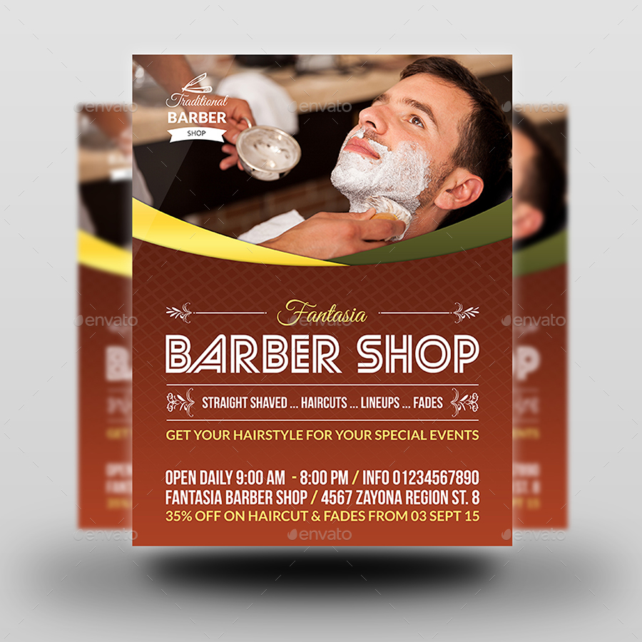 Barber Shop Advertising Bundle, Print Templates | GraphicRiver