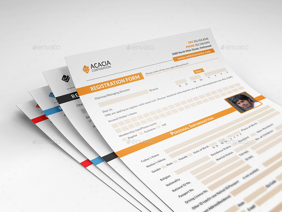 Registration Form Bundle, Print Templates | GraphicRiver