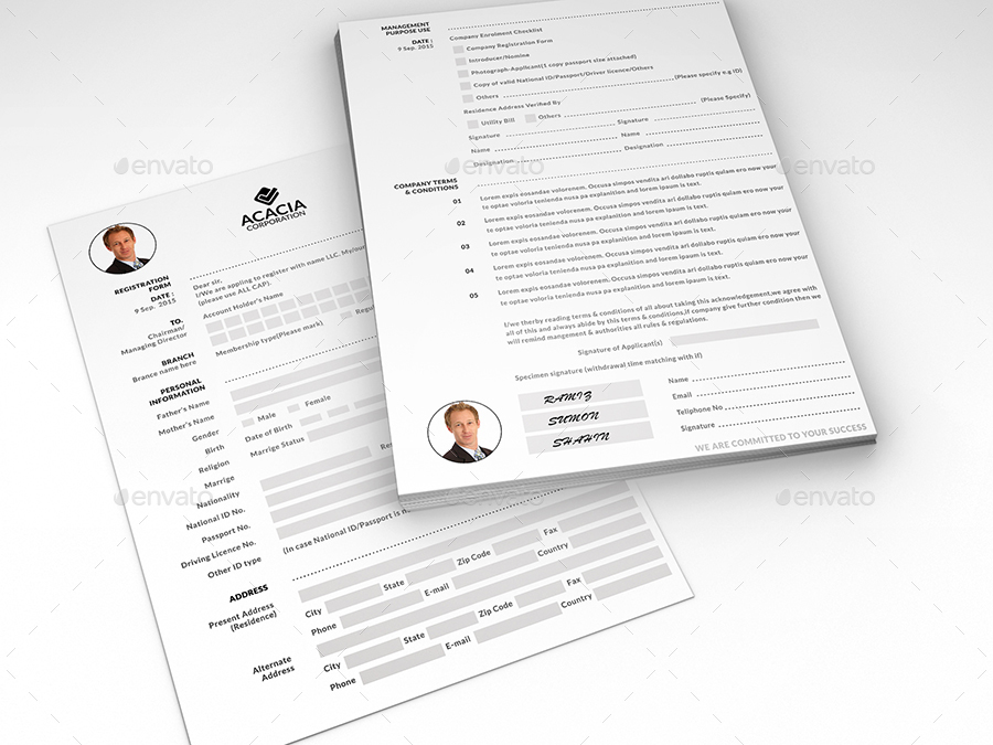 Registration Form Bundle, Print Templates | GraphicRiver