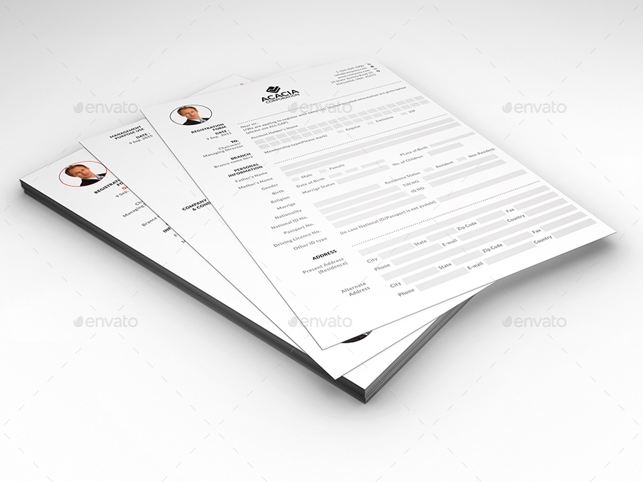 Registration Form Bundle, Print Templates | GraphicRiver