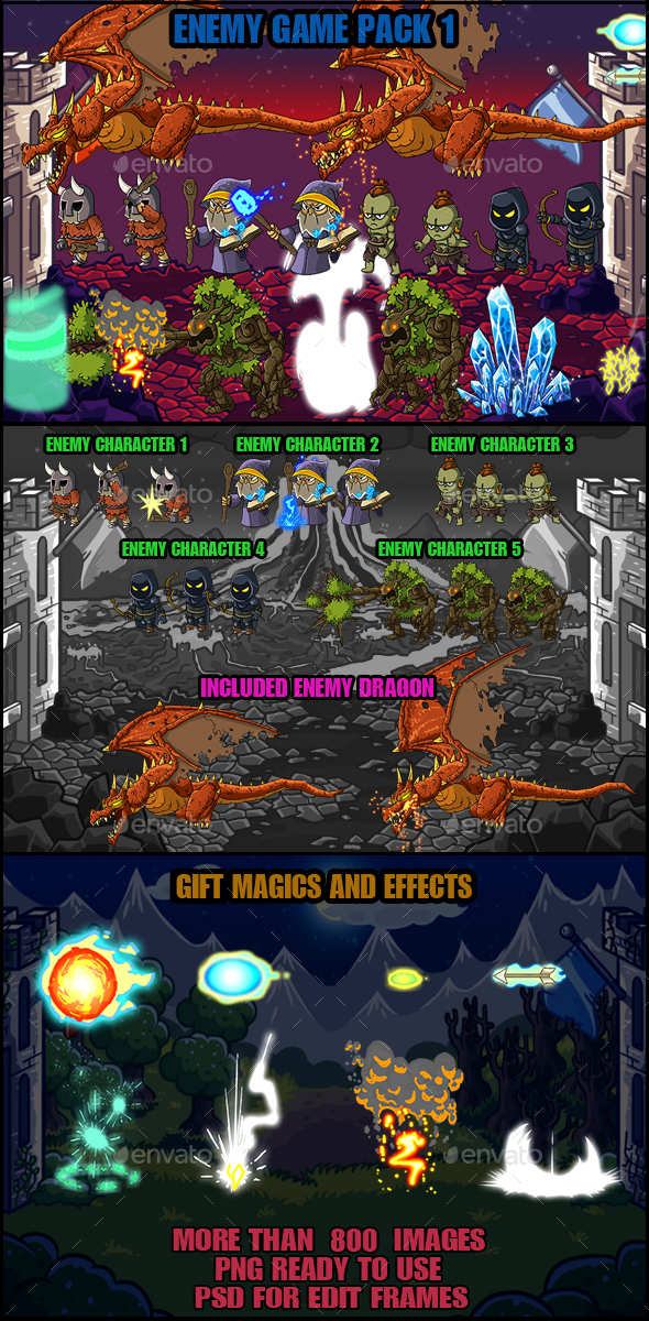 Enemy Game Pack 1 by Frozennnn | GraphicRiver