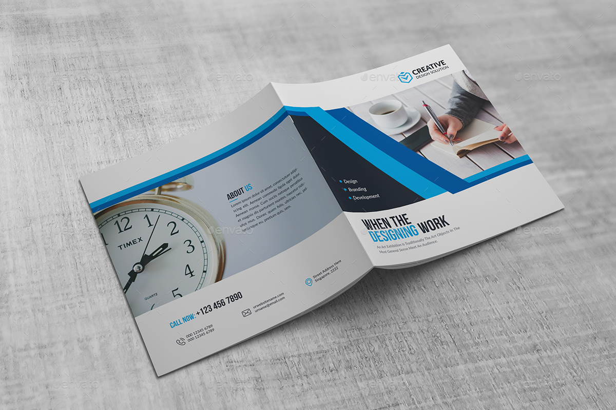 Business Square Bi-Fold, Print Templates | GraphicRiver