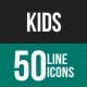 Kids Line Icons, Icons | GraphicRiver