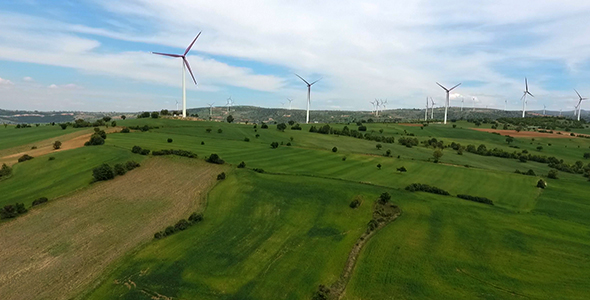 Windmills Field , Stock Footage | VideoHive