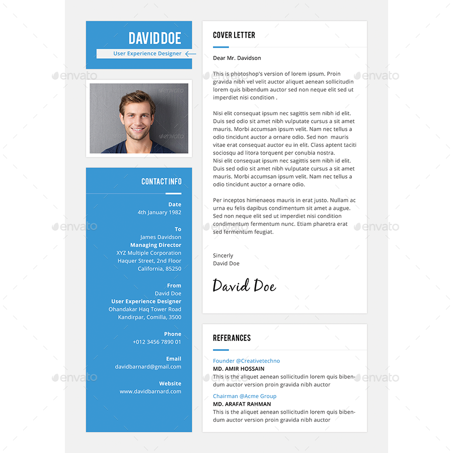 Material CV with Cover Letter, Print Templates | GraphicRiver
