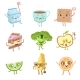 Different Food Childish Characters Emotion Set by Top_Vectors ...