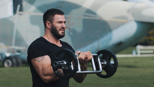 Strength Training At a Military Base., Stock Footage | VideoHive