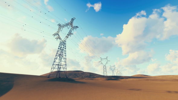 Powerlines - Desert, Motion Graphics | VideoHive