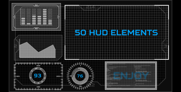 50 HUD Elements, Motion Graphics | VideoHive