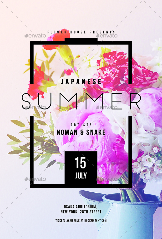 Japanese Summer Party Flyer, Print Templates | GraphicRiver