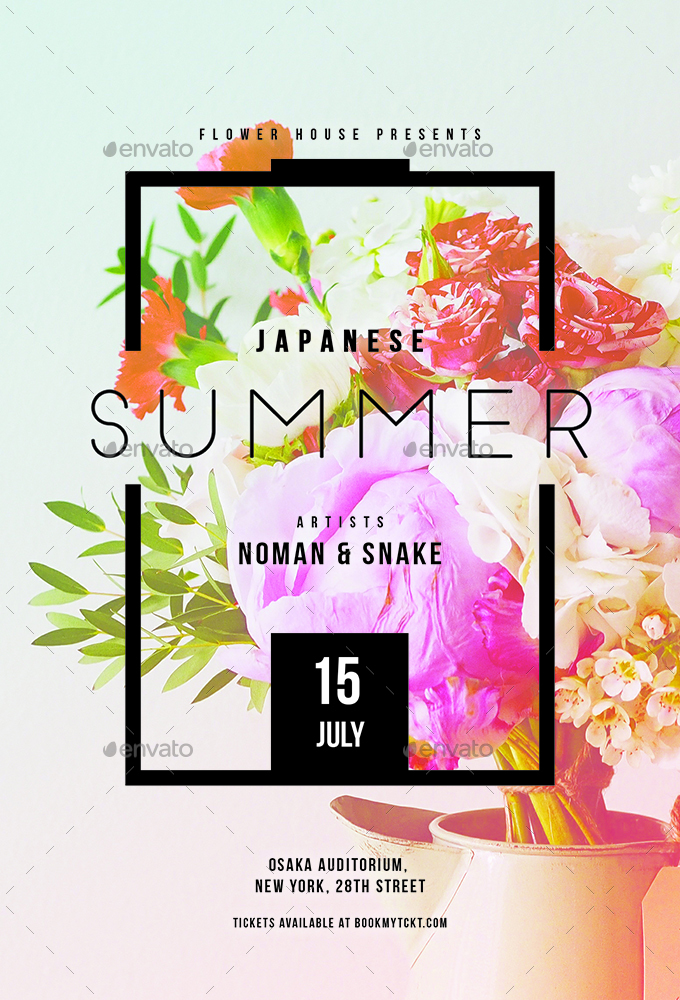 Japanese Summer Party Flyer, Print Templates | GraphicRiver