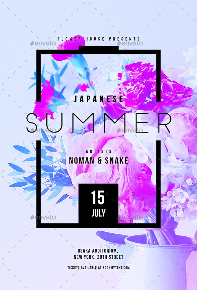 Japanese Summer Party Flyer, Print Templates | GraphicRiver